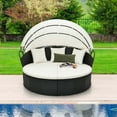 Costway Modern Outdoor Furniture Daybed with Cushions, Retractable ...