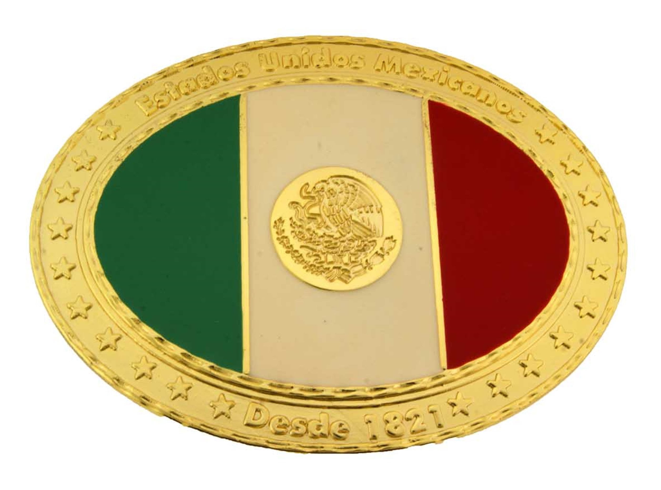 Mexico Country Flag Belt Buckle Gold Finished Western Unisex Western ...