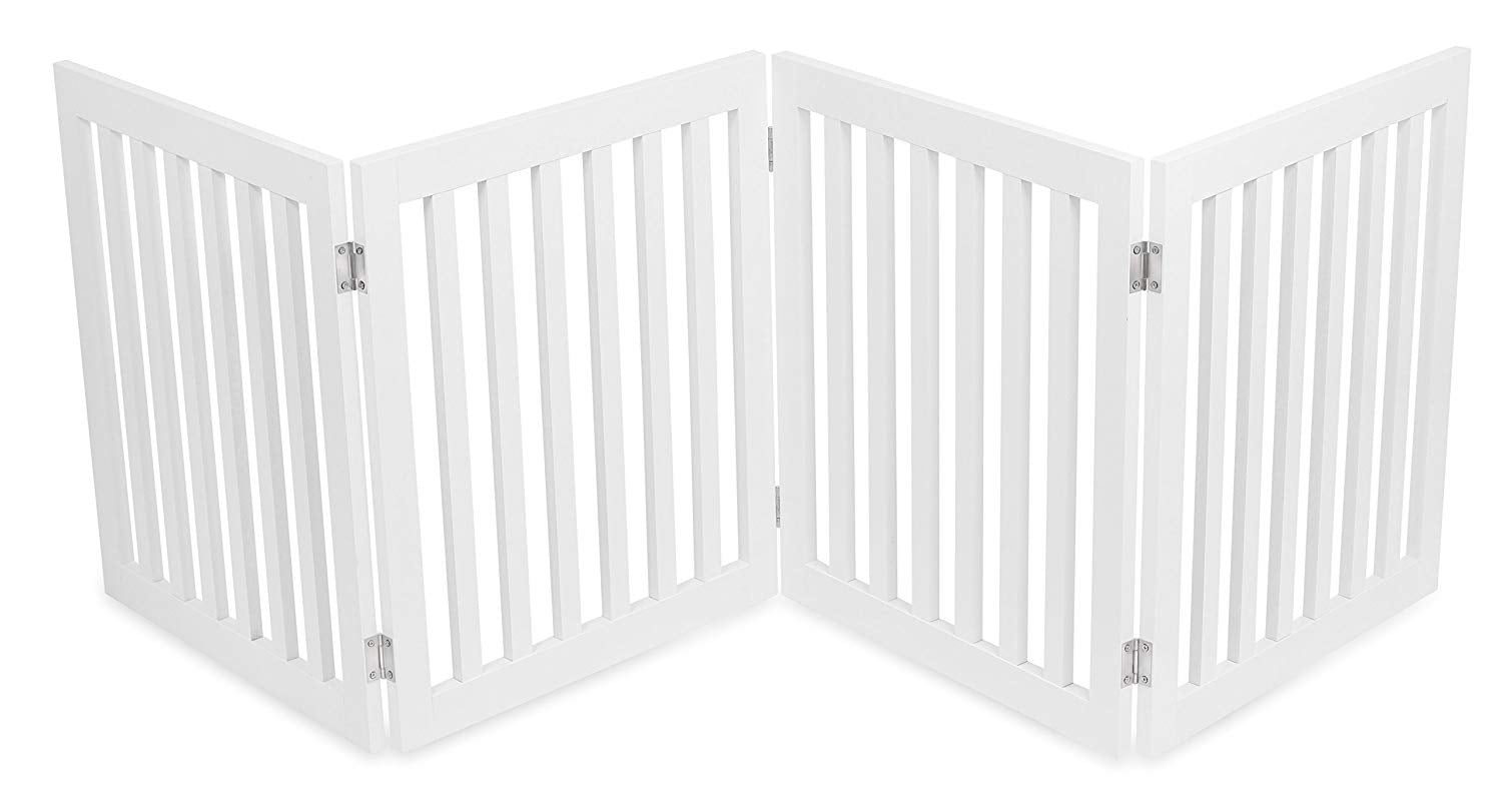 Internet's Best Traditional Pet Gate - 4 Panel - 24" Tall - White ...