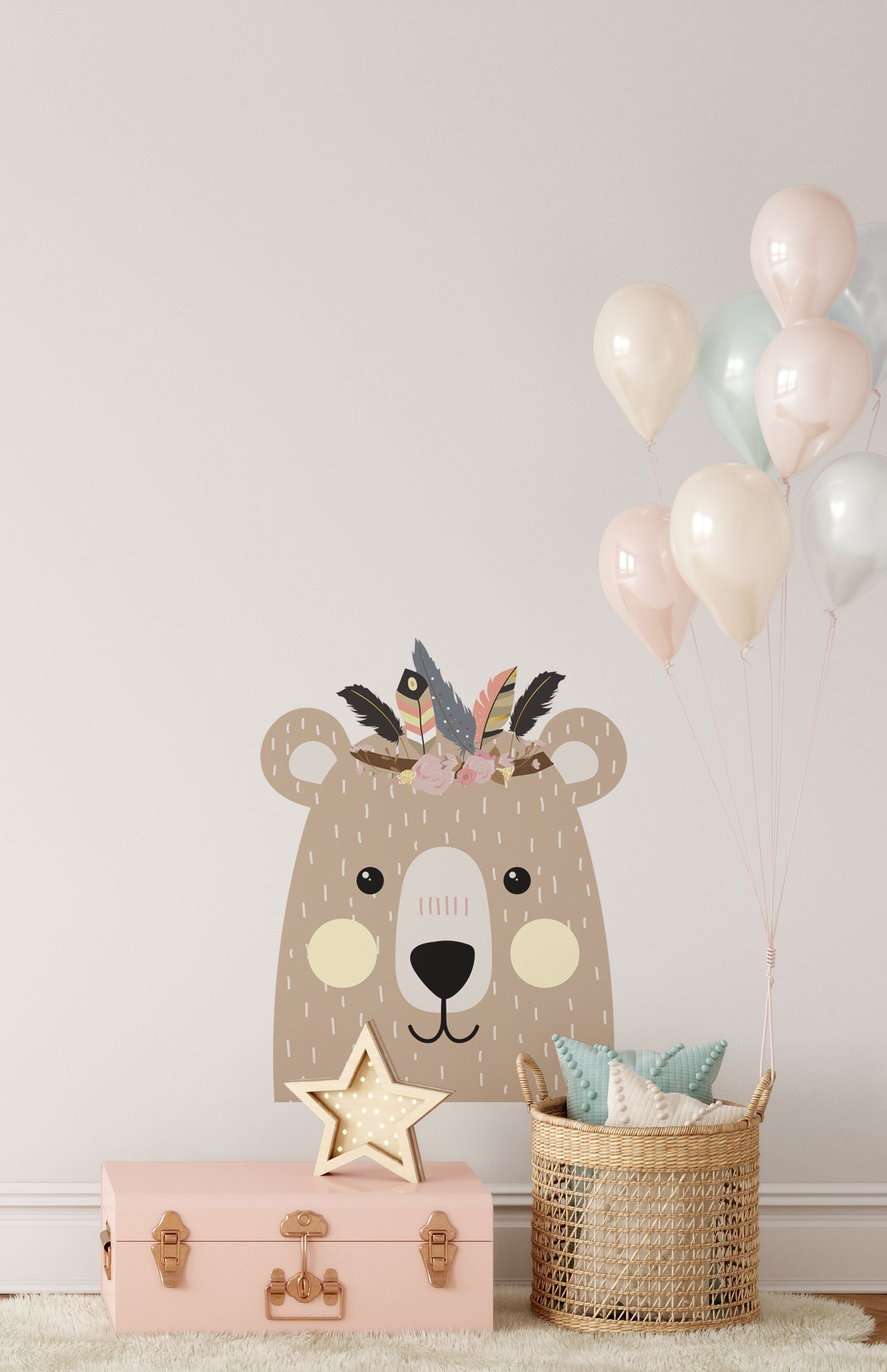 Bear with Feathers Decal - Walmart.com