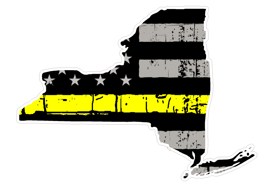 New York State (E33) Thin Yellow Line Dispatch Vinyl Decal Sticker Car ...