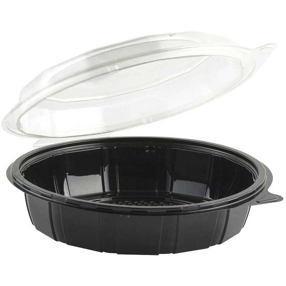 Anchor Packaging Gourmet Classics RPET Clear Dome Black Base Hinged ...