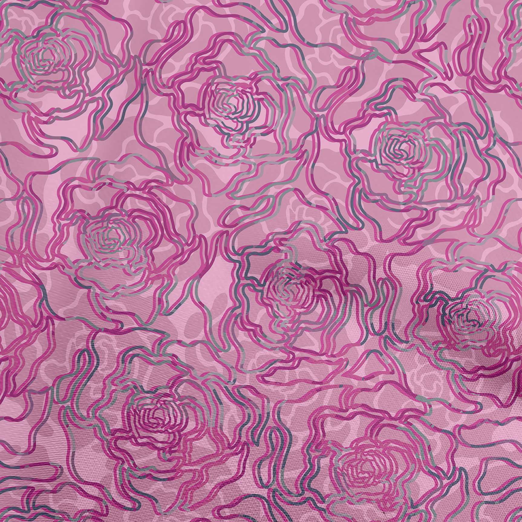 oneOone Velvet Pink Fabric Abstract Sewing Material Print Fabric By The ...