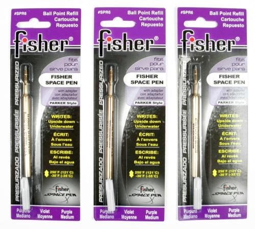 Fisher Space Pen - 3 Pressurized Cartridges Purple Ink Medium Point # ...