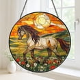 Equine Horse Stained Glass Style Suncatcher, Western Window Hanging Art ...