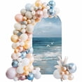 Coastal Ocean Arch Backdrop Cover, 6FT, Summer Beach Seagull Oil ...