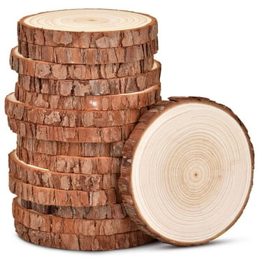 Fuyit Natural Wood Slices, 8 Pcs 5.1-5.5 inches, Unfinished Log Discs ...