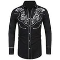 Conairie Men Western Shirts Cowboy Embroidered Button Collar Long ...