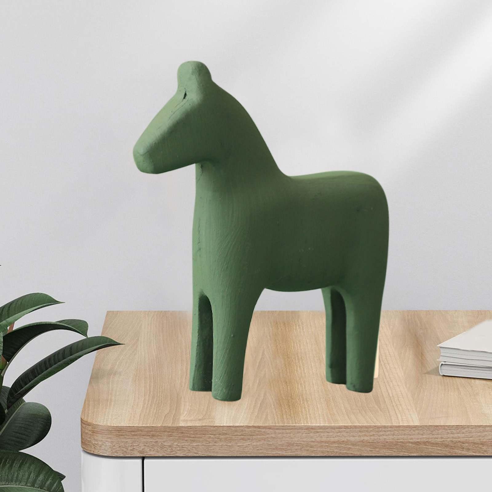 NIUREDLTD Home Decoration Minimalist Small Wooden Horse Statue ...
