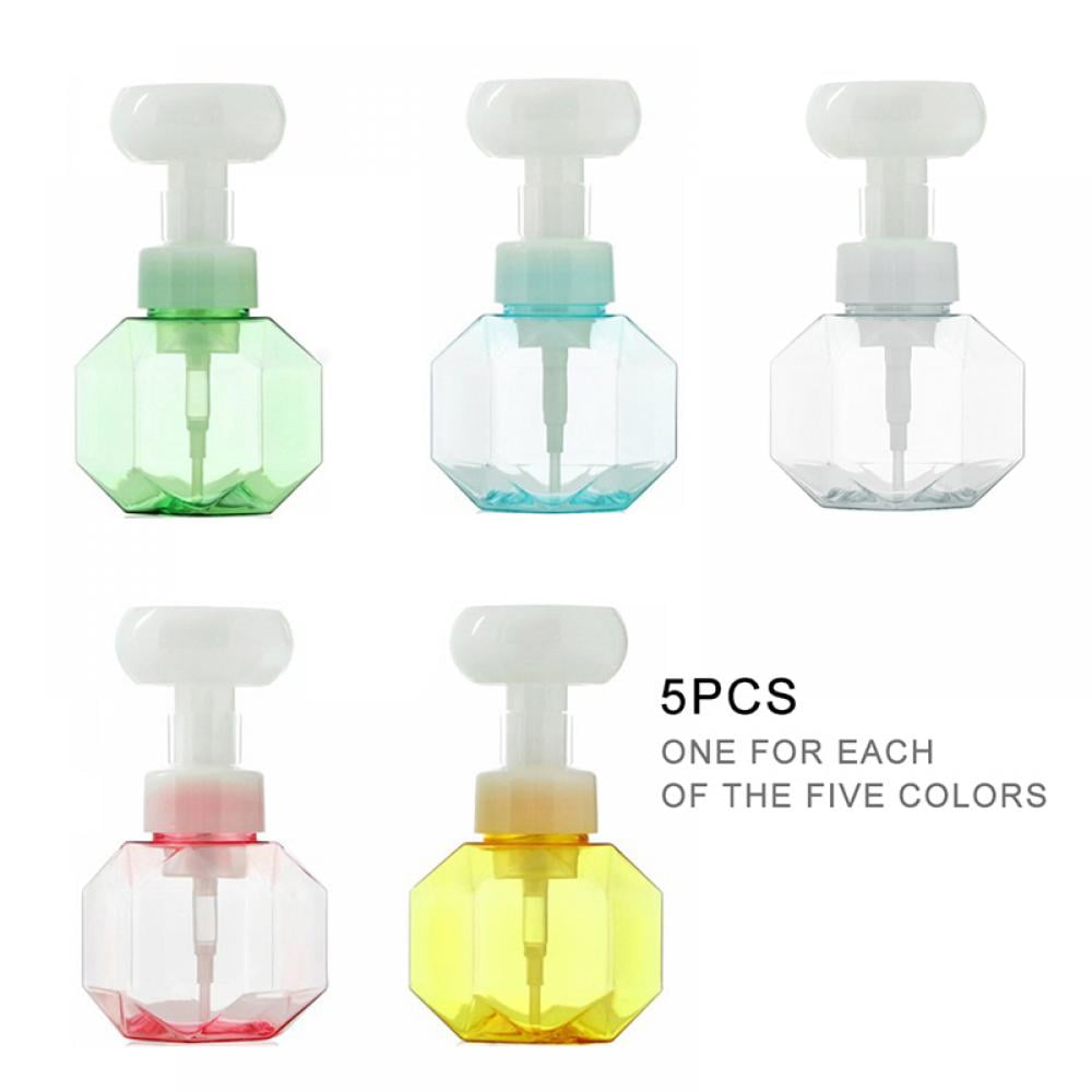 5 Pack Clear Plastic Liquid Soap Pump Bottle Dispensers for Kitchen and ...