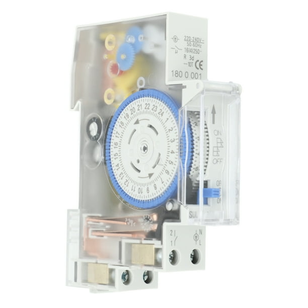 Interruptor temporizador mecánico transparente de 24 horas con batería ...