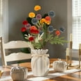 Artificial Fall Flower Stems, Deep Pink Chrysanthemum Dandelion Bouquet ...