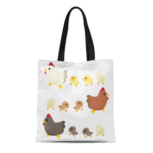 HATIART Canvas Tote Bag Chick Cute Chicken File Baby Hen Farm Mother ...