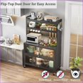 64” Kitchen Pantry Storage Cabinet, 5-Tier Metal with Wheels ...