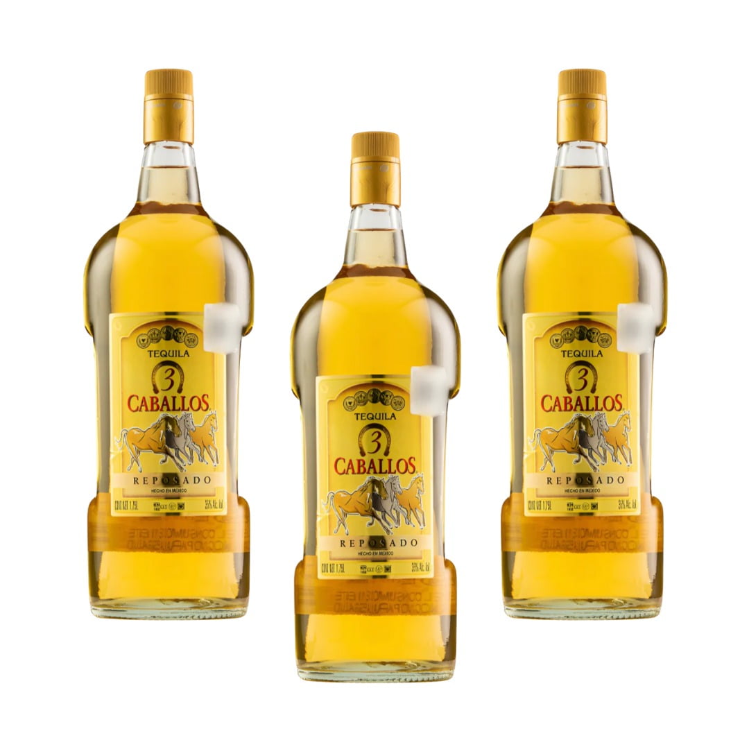 Tripack Tequila 3 Caballos Reposado 1750 Ml 3 Caballos Tequila Reposado ...