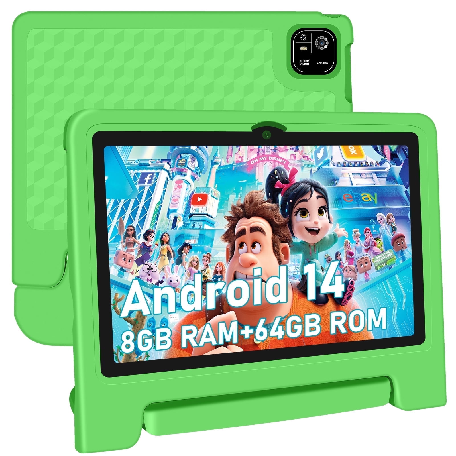 Kids Tablet, 10.1 inch Tablet for Kids IPS HD Screen RAM 8GB 64GB ...