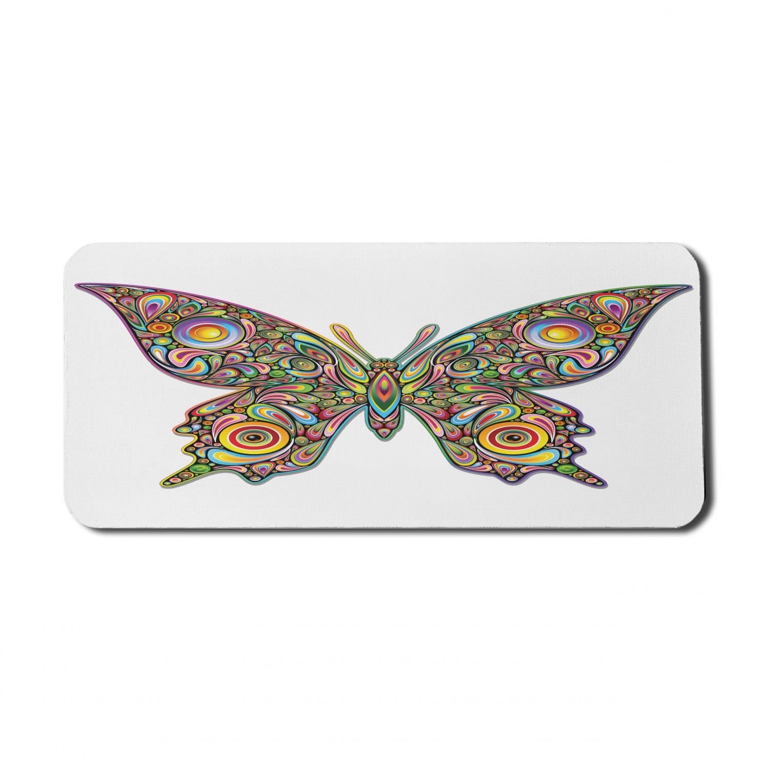 Butterflies Computer Mouse Pad, Butterfly Psychedelic Design Spirals ...