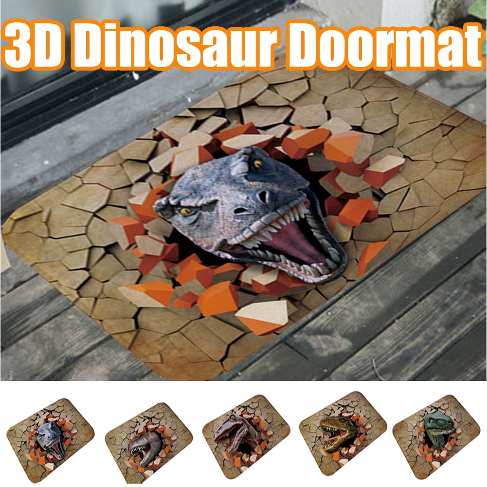Travelwant Indoor Outdoor Doormats Cute Dinosaur Printed Non Slip ...