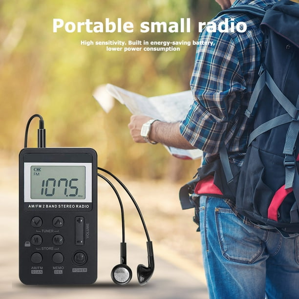 JQSM Portable Dual Band AM/FM Pocket Radio Digital Display Mini Radio ...