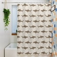 Abstract Sharks Shower Curtains for Bathroom, Vintage Brown Fish Simple ...