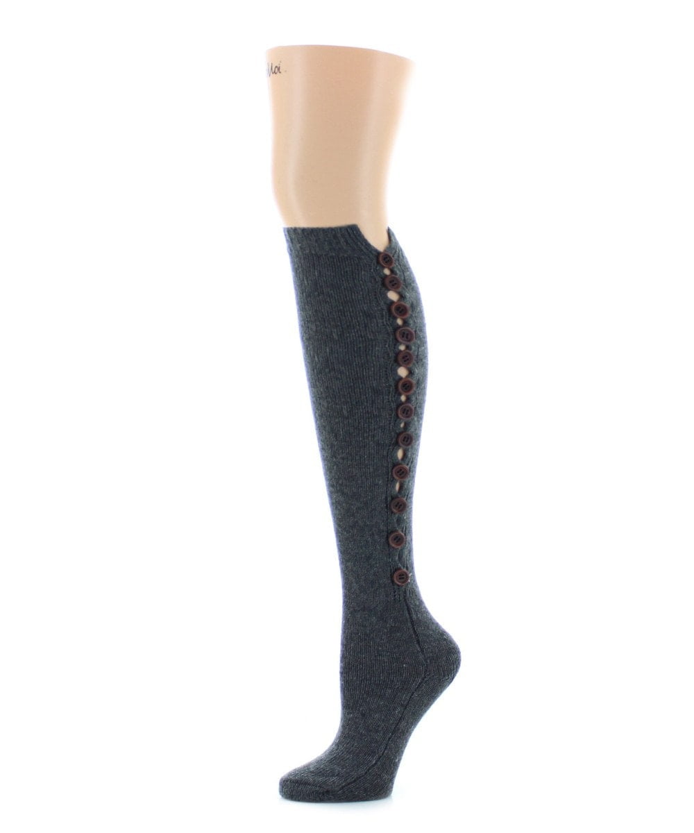 MeMoi Buttonlap Chunky Knit Knee High Socks - Mens - Male - Walmart.com