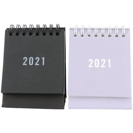 2pcs 2021 Mini Tabletop Calendar Simple Desktop Calendar Schedule ...