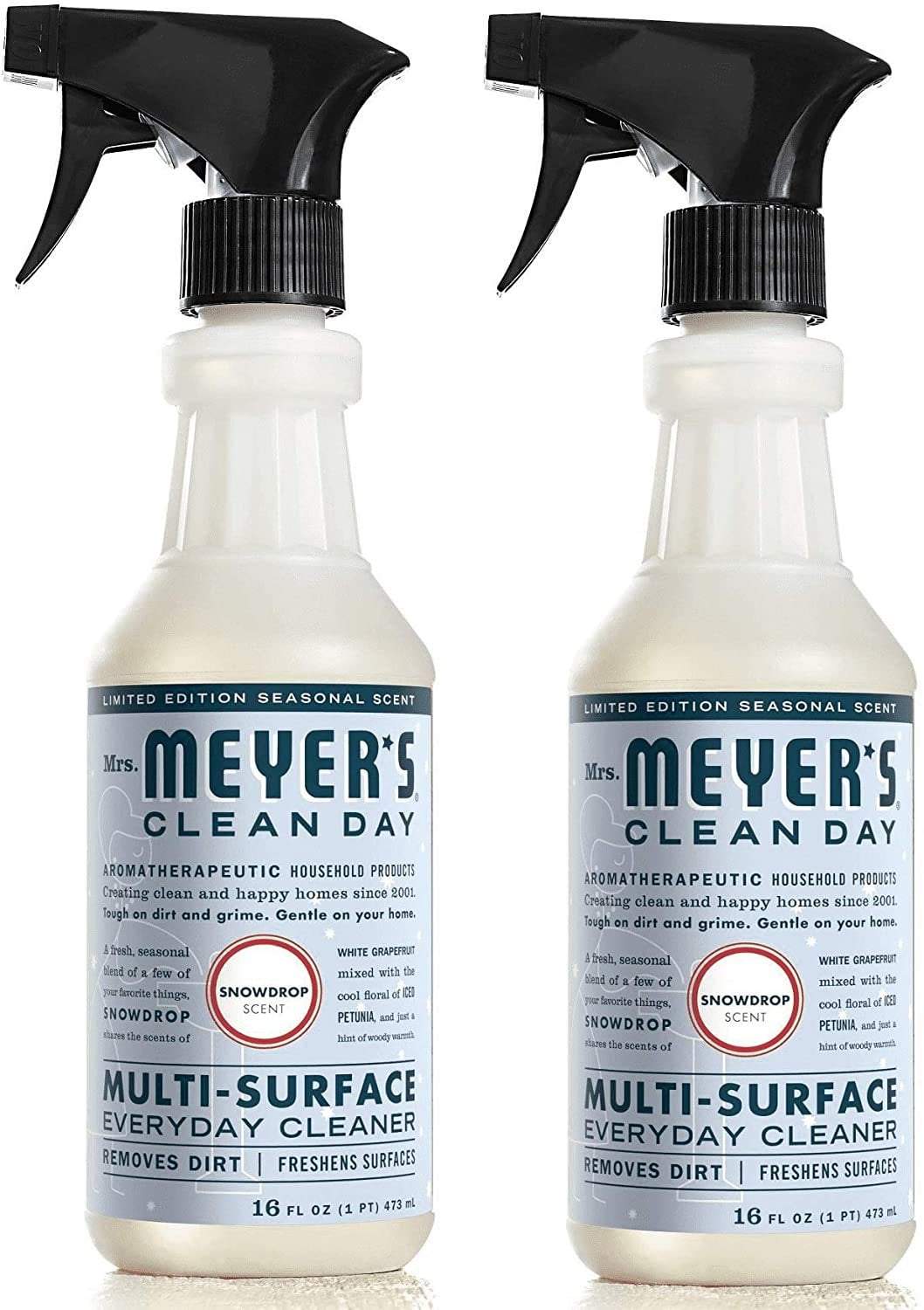 Mrs Meyer's Snowdrop Multi-Surface Spray, 16 OZ pack of 2 - Walmart.com