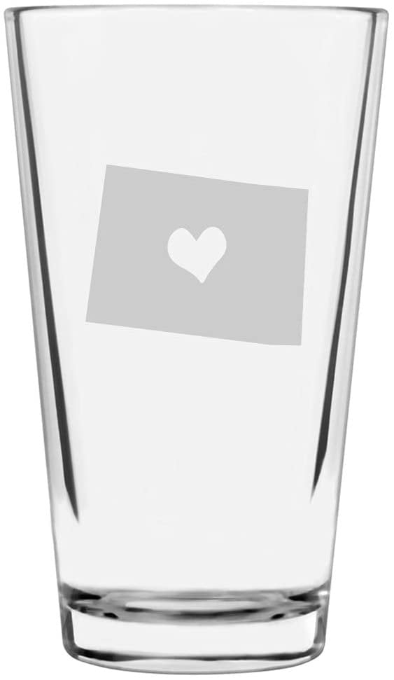 Colorado Heart States Etched 16oz Libbey Pint Glass - Walmart.com
