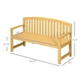 56" Outdoor Wood Bench - 2 Seater Patio Bench with Back & Arms - Garden ...