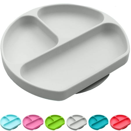 Silicone Suction Plate Divided, Bpa-free Baby Led Weaning Plate Fits ...