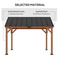 11x12' Hardtop Gazebo Wooden Frame, Waterproof Asphalt Roof Pavilion ...