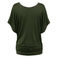 Made by Johnny Women's Boat Neck Short Sleeve Dolman Drape Top XXL OLIVE - Walmart.com