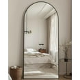 Lumora 38"x77" Arched Full Length Mirror with Stand Floor Mirror, Black ...
