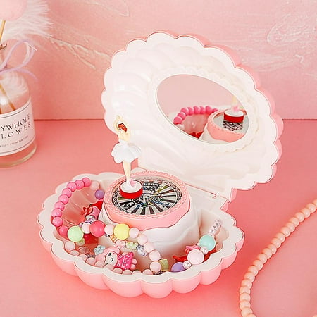 Creative Shell Music Box Music Box Dancing Girl Lighting Child Mirror ...
