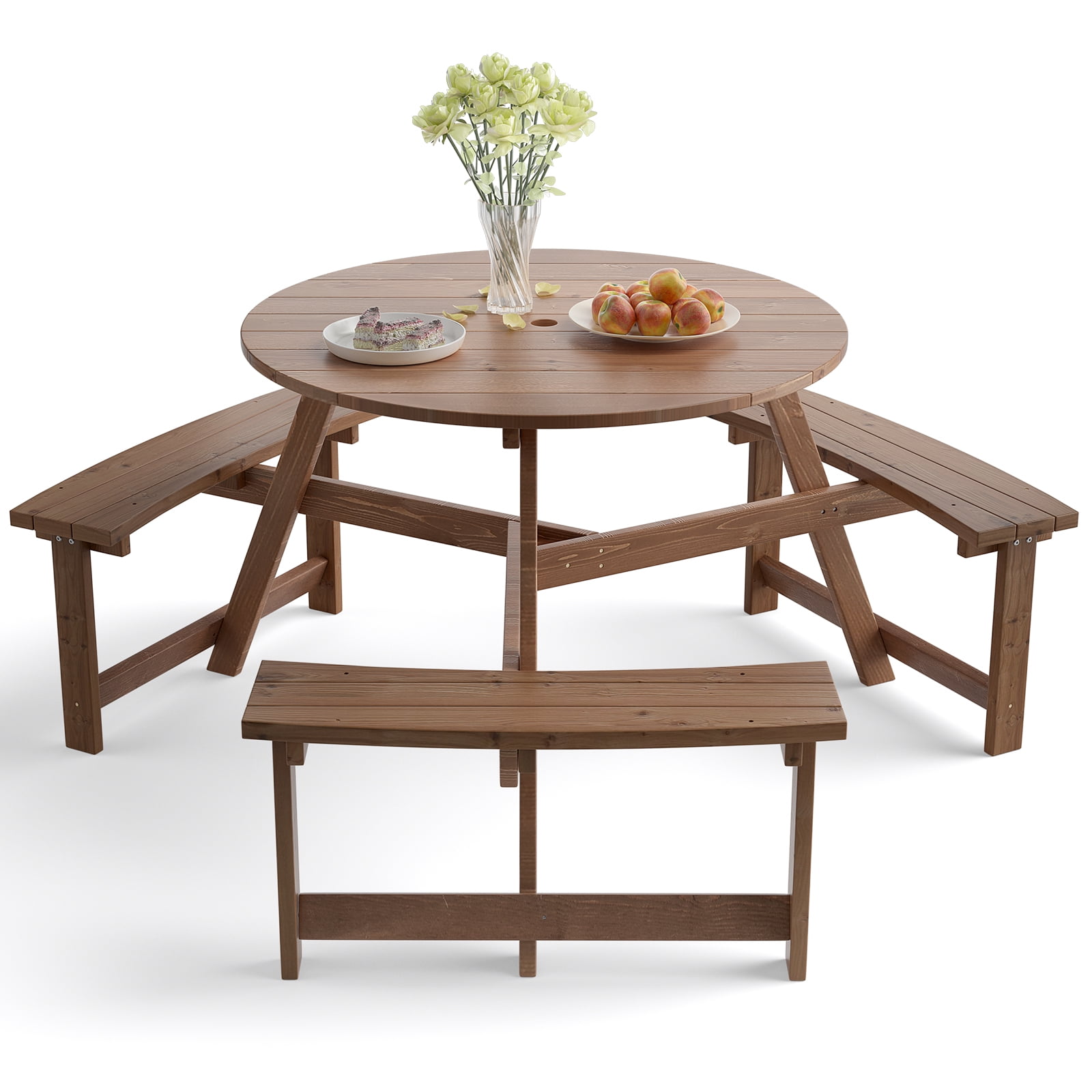 Click here for Patiojoy Topbuy 6-Person Outdoor Wooden Picnic Tab... prices