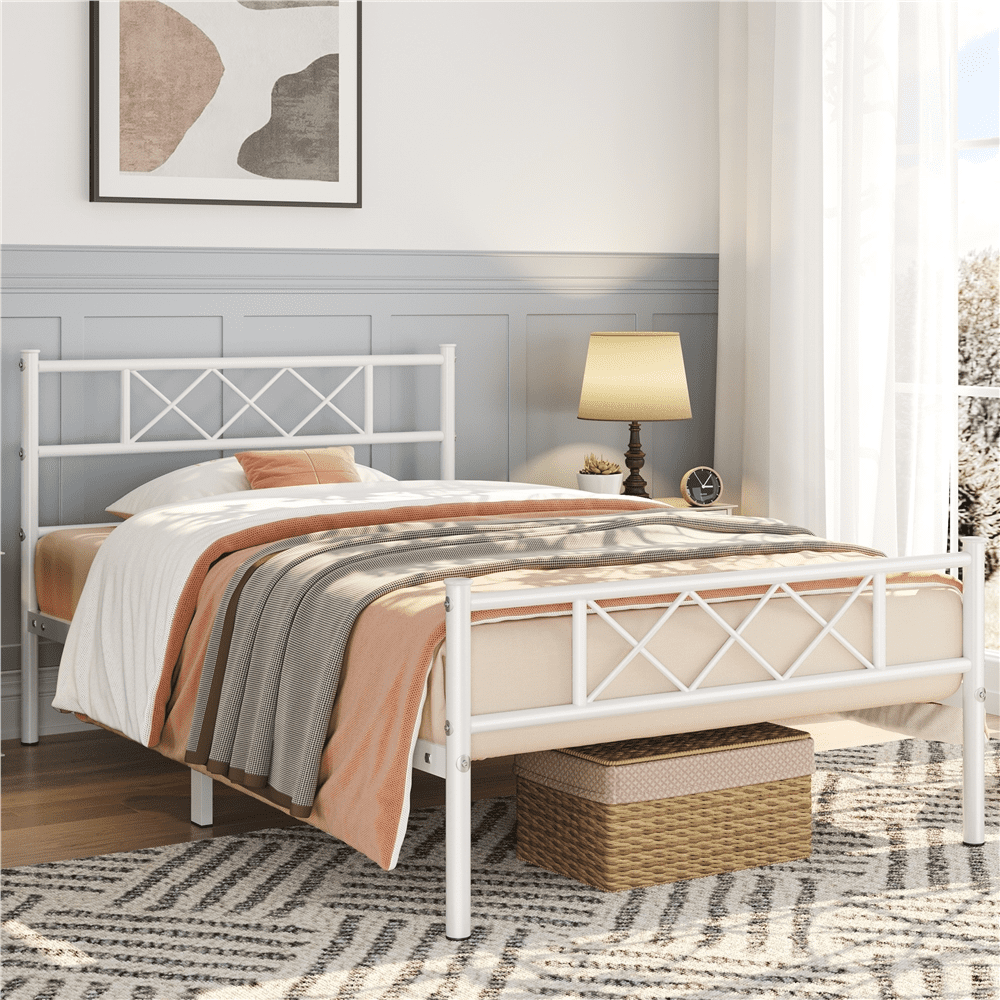 Click here for Yaheetech Simple Metal Platform Bed With Headboard... prices