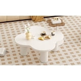 Euroco Modern Petal-Shaped Nesting Coffee Table Set with Glass & Solid ...