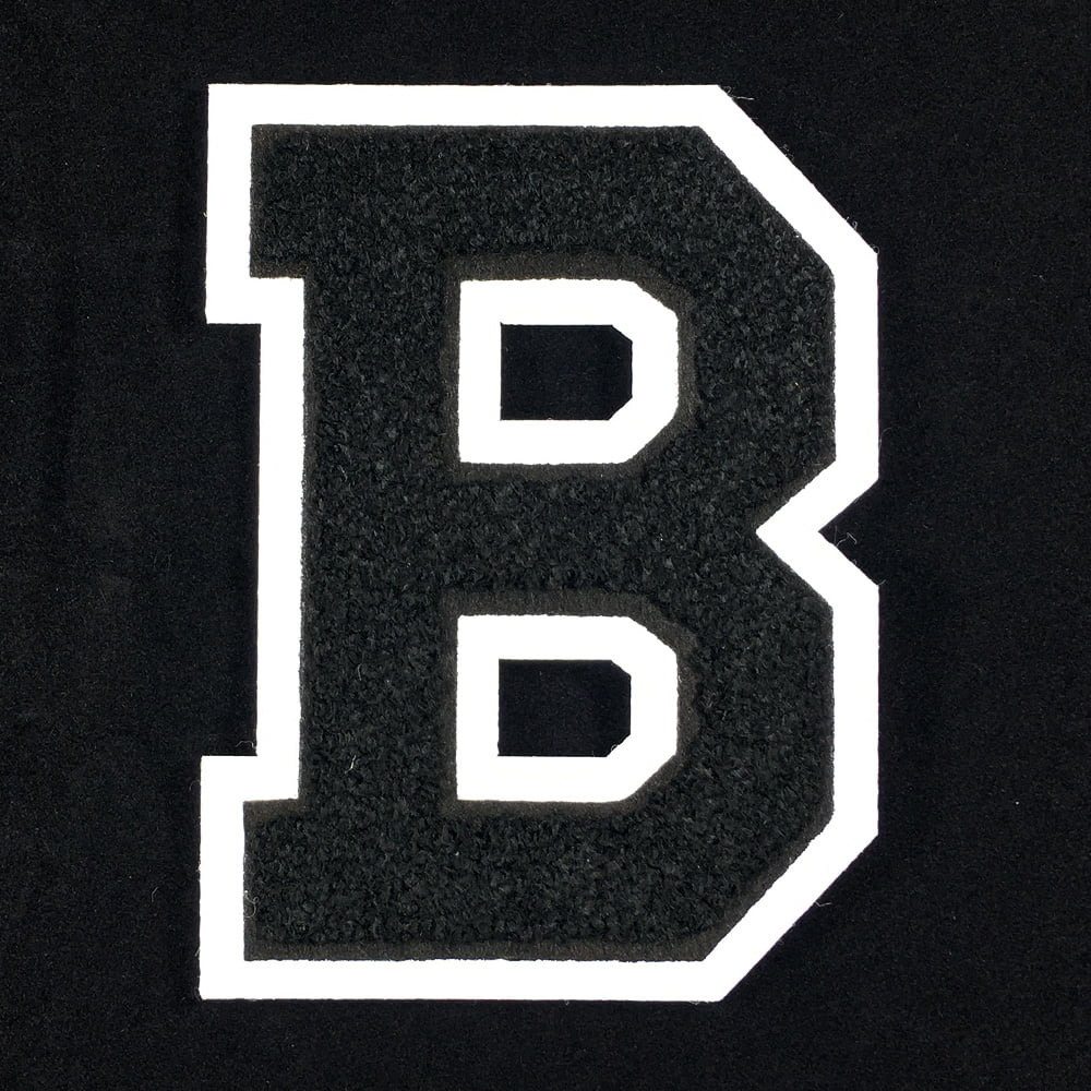 Chenille Stitch Varsity Iron-On Patch by pc, 4-1/2", Black/White, TR ...