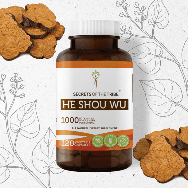 Secrets of the Tribe He Shou Wu 120 Capsules, 500 mg, Organic He Shou ...