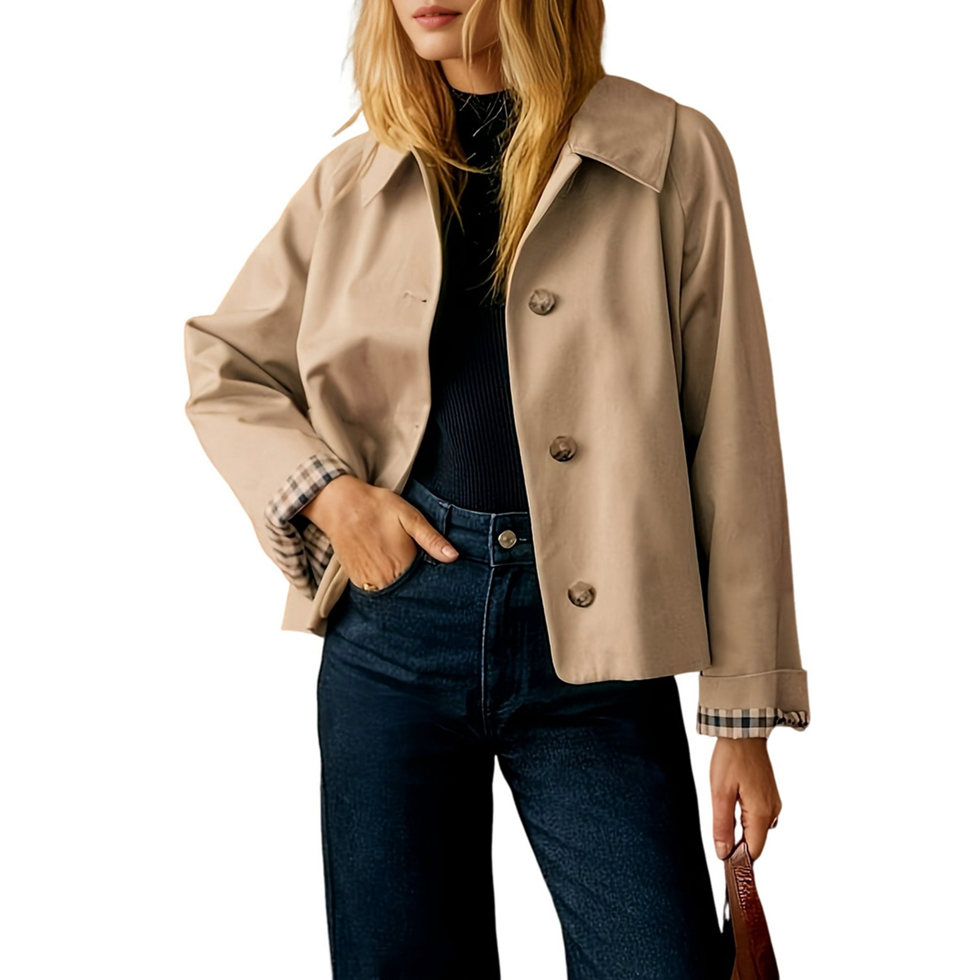 Click here for Unbranded Women Cropped Trench Coat Light-Weight S... prices