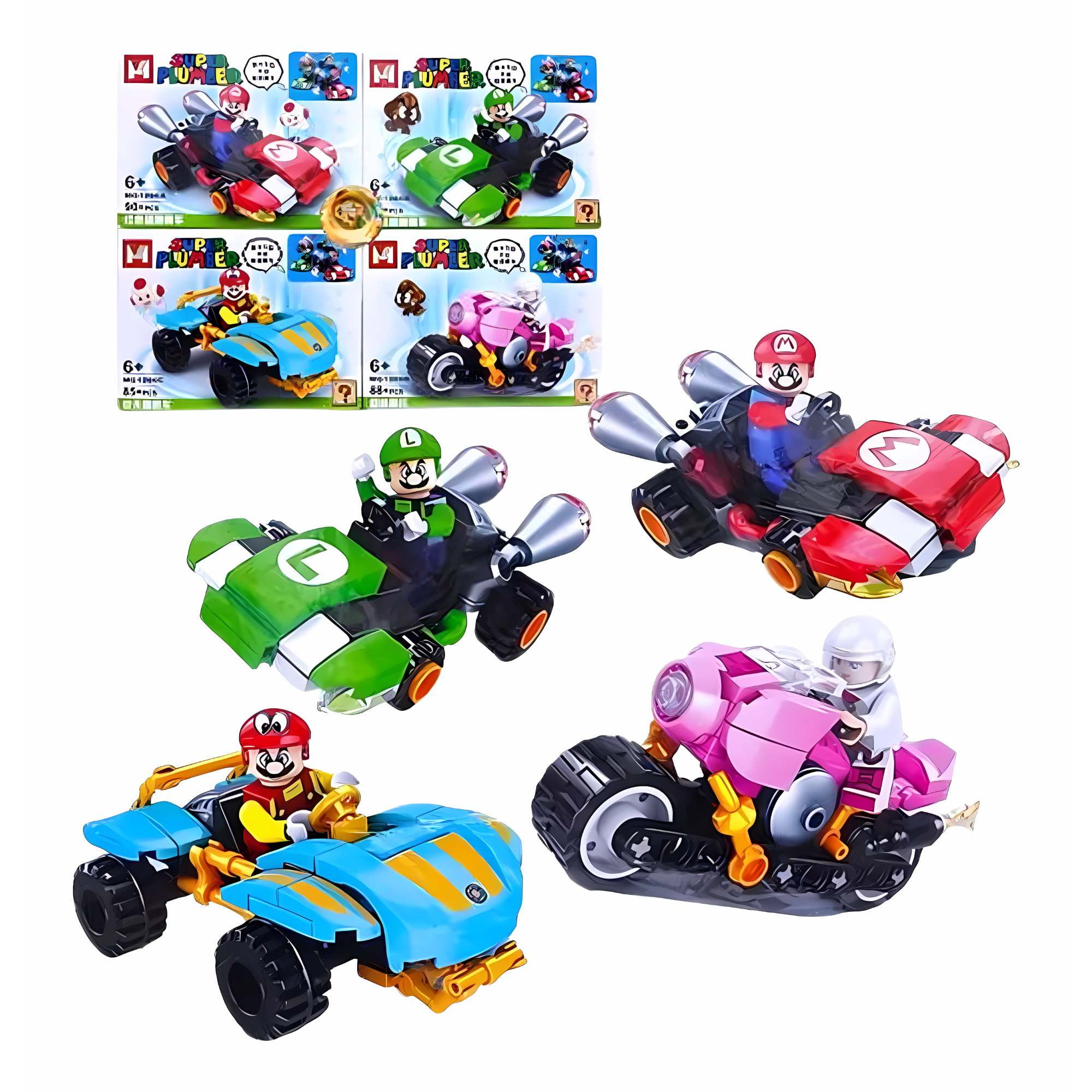 Autos De Carreras Set MR. GADGETS Mario Bloques Armables Karts Peach | Bodega Aurrera en línea