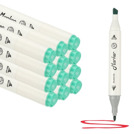 Dual Tip Markers, 6 Pcs Dual Tip Alcohol Markers Set White Barrel with ...