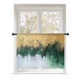 Abstract Color Block Sheer Curtains 54 Inch Long 1 Panel Gradient Gold ...
