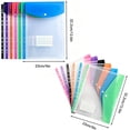 11-Hole Expanding File Pockets Assorted Colors with Snap Button & Label ...
