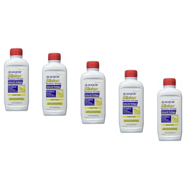 Major Mintox Maximum Strength Antacid/Antigas Liquid, Lemon Crème 12 Fl ...