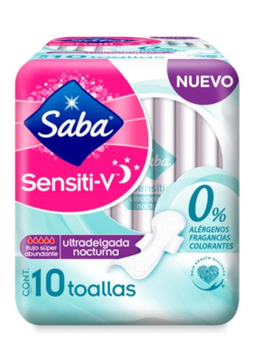 Pack de 10 Toalla Fem. Saba Ultradel. Alas Sensiti-v 10pzas Saba ...