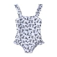 CAIXIA Girls One Piece Swimsuits Girls Bathing Suits Drawstring Bottoms ...