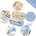 36 Pcs Cute School Stationery Set, Canvas Multi-Zip Large Pencil Case ...