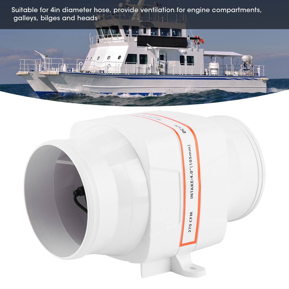 ANGGREK 4in 270CFM Bilge Air Blower In‑Line Marine DC Electric Fan Boat ...