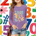 Bainana Kids Girls Sweatshirts Number Print Long Sleeve Crewneck Basic ...